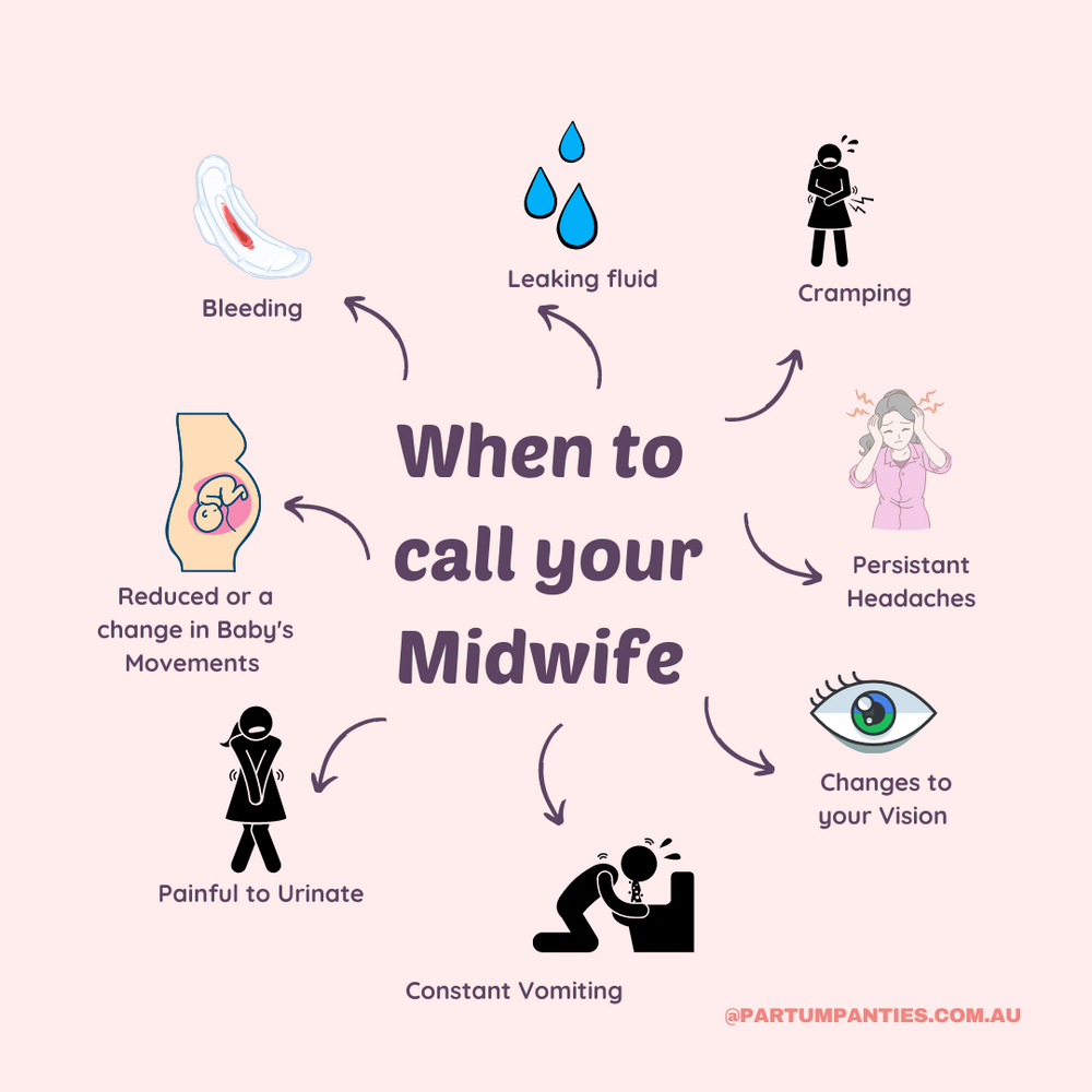 When to call your Midwife | Partum Panties